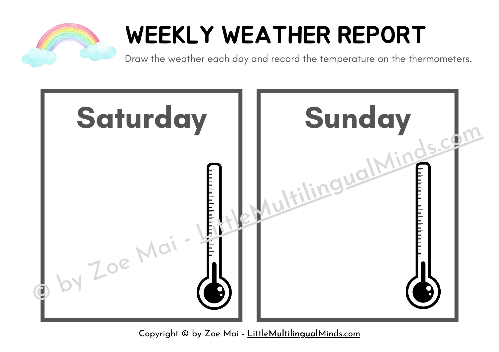 Free Weather Chart for Preschool, Pre-K, and Kindergarten